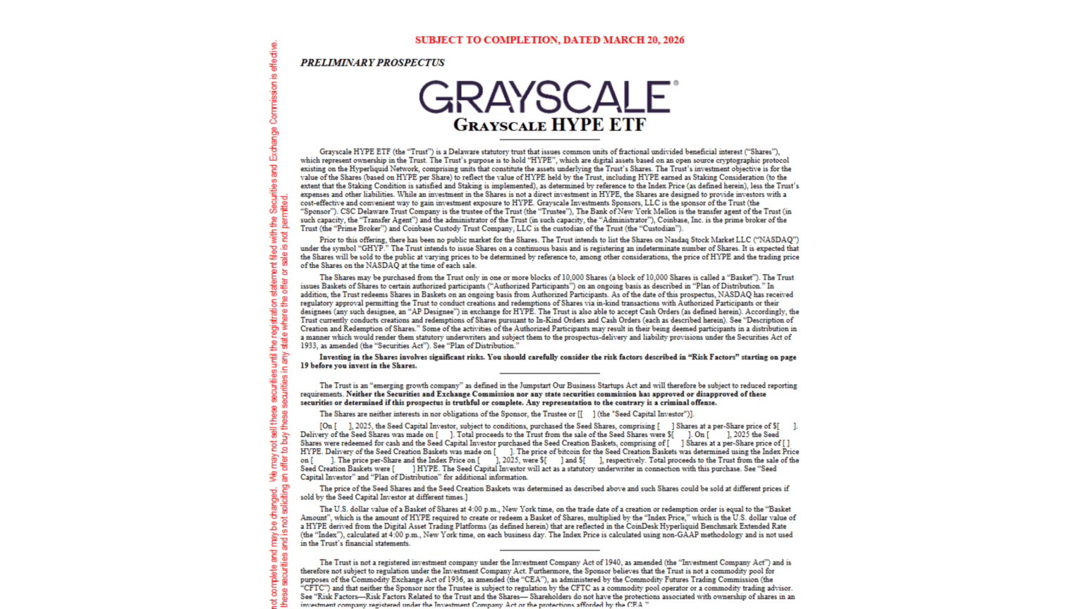 Grayscale Files S-1 for HYPE ETF | Our Crypto Talk
